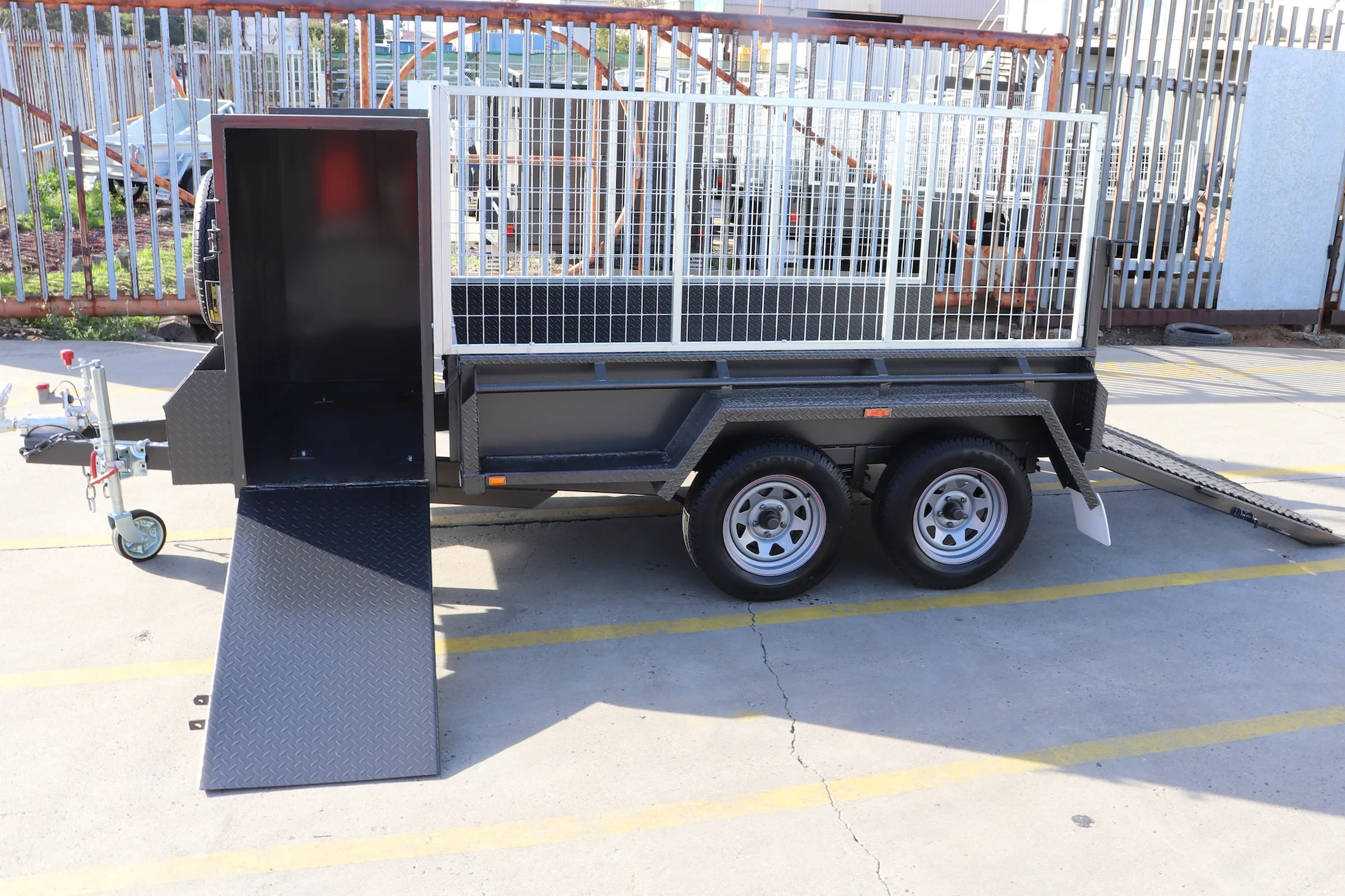 8x5 Gardening Trailer Drop Grid Mesh 4ft Enclosed Mower Box