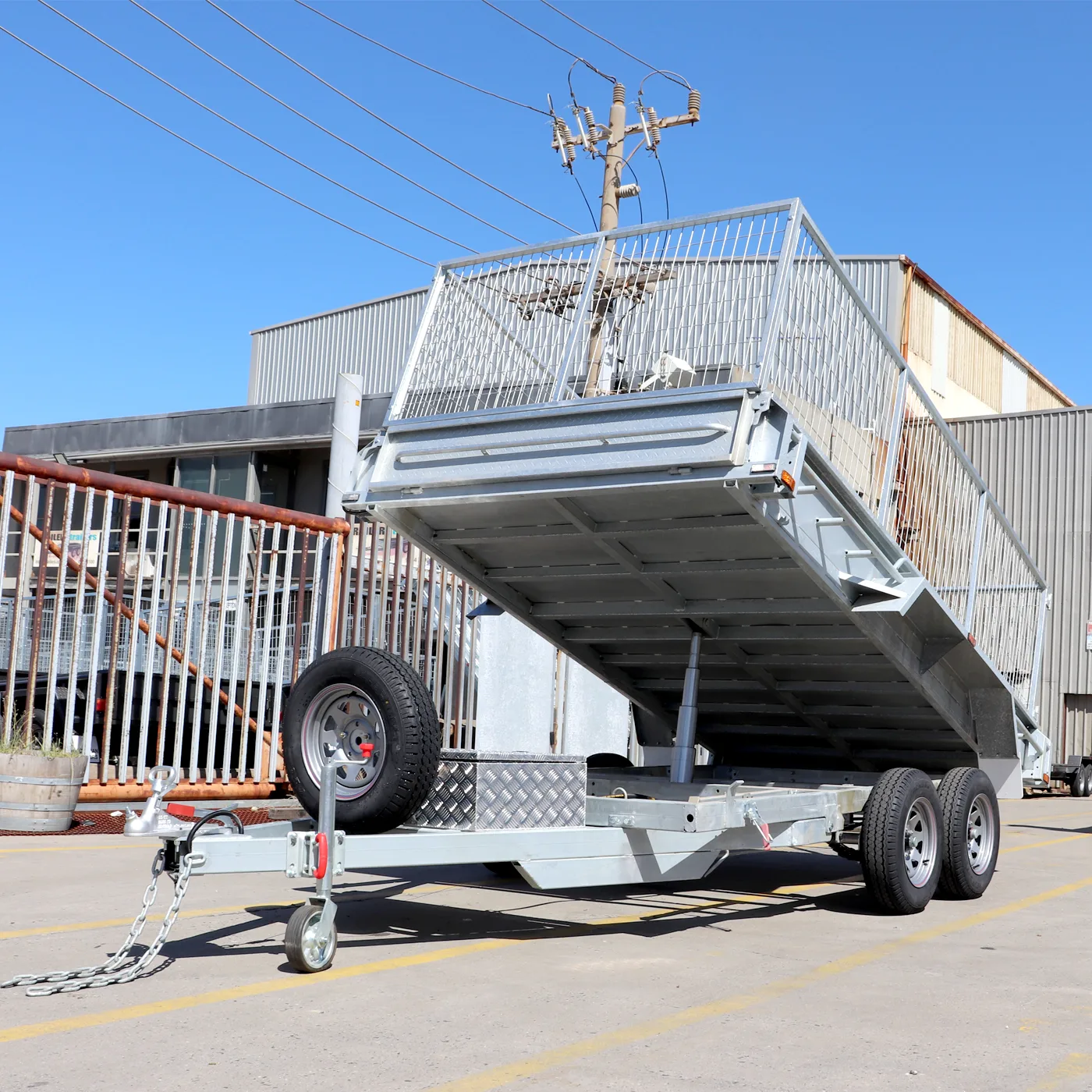 12x6 Tandem Galvanised Hydraulic Tipper Cage Trailer 2800 KG GVM
