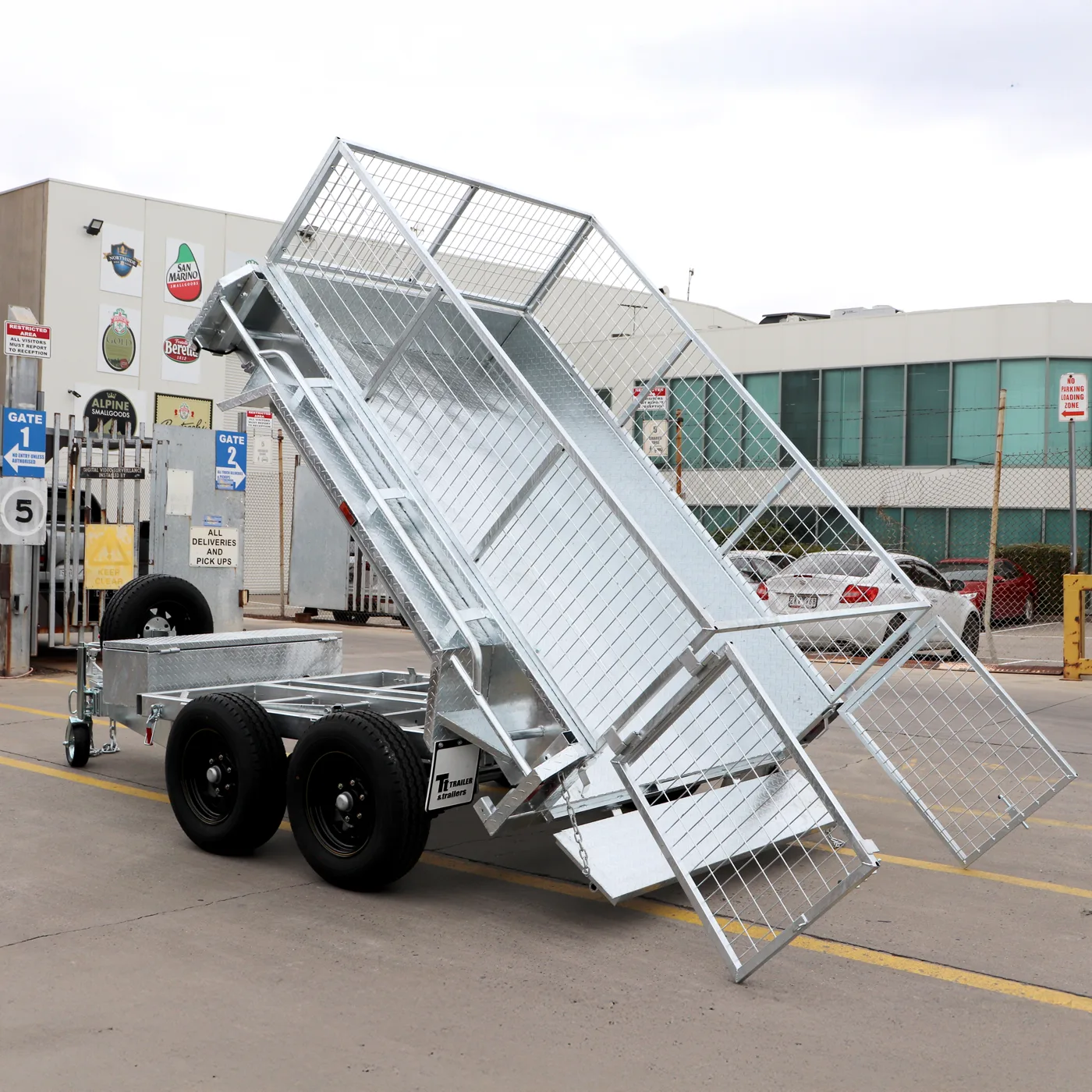 8x5 Tandem Hydraulic Tipper Cage Trailer 3500 KG ATM
