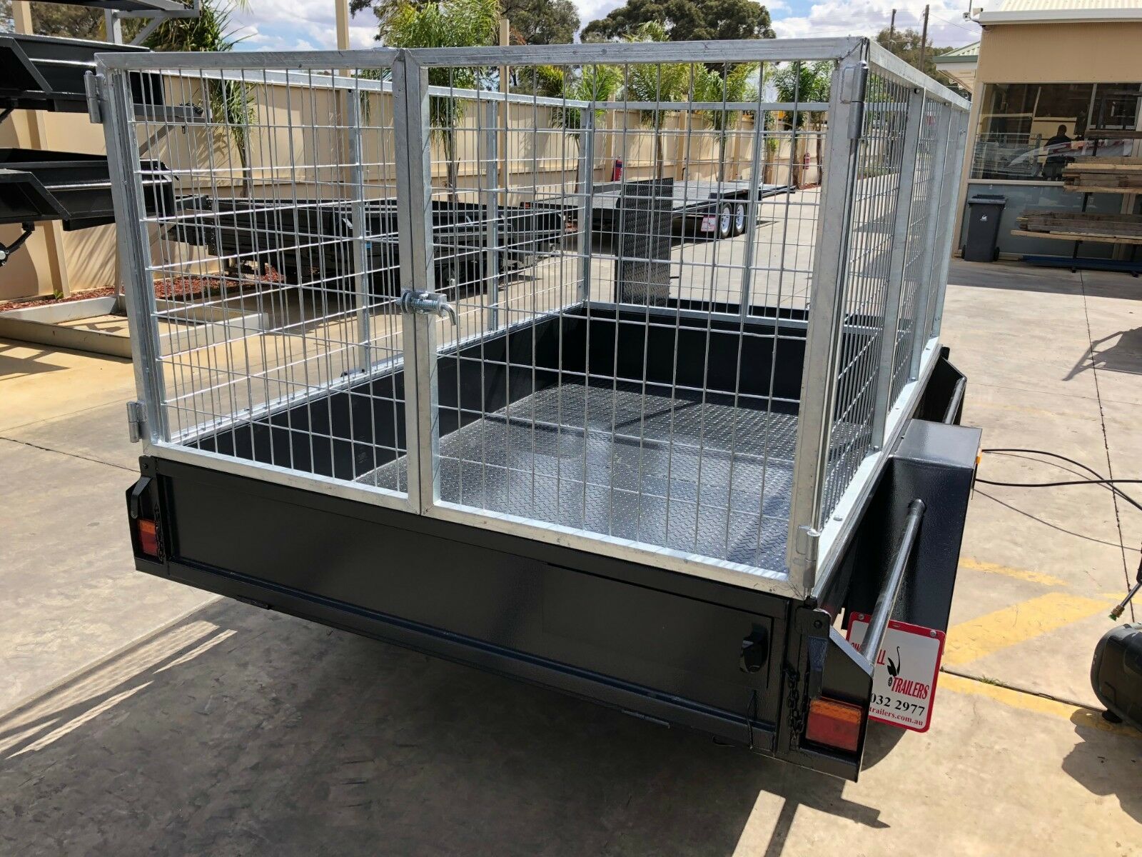 7x5 Heavy Duty Single Gardening Trailer with Open Mower Box for Sale