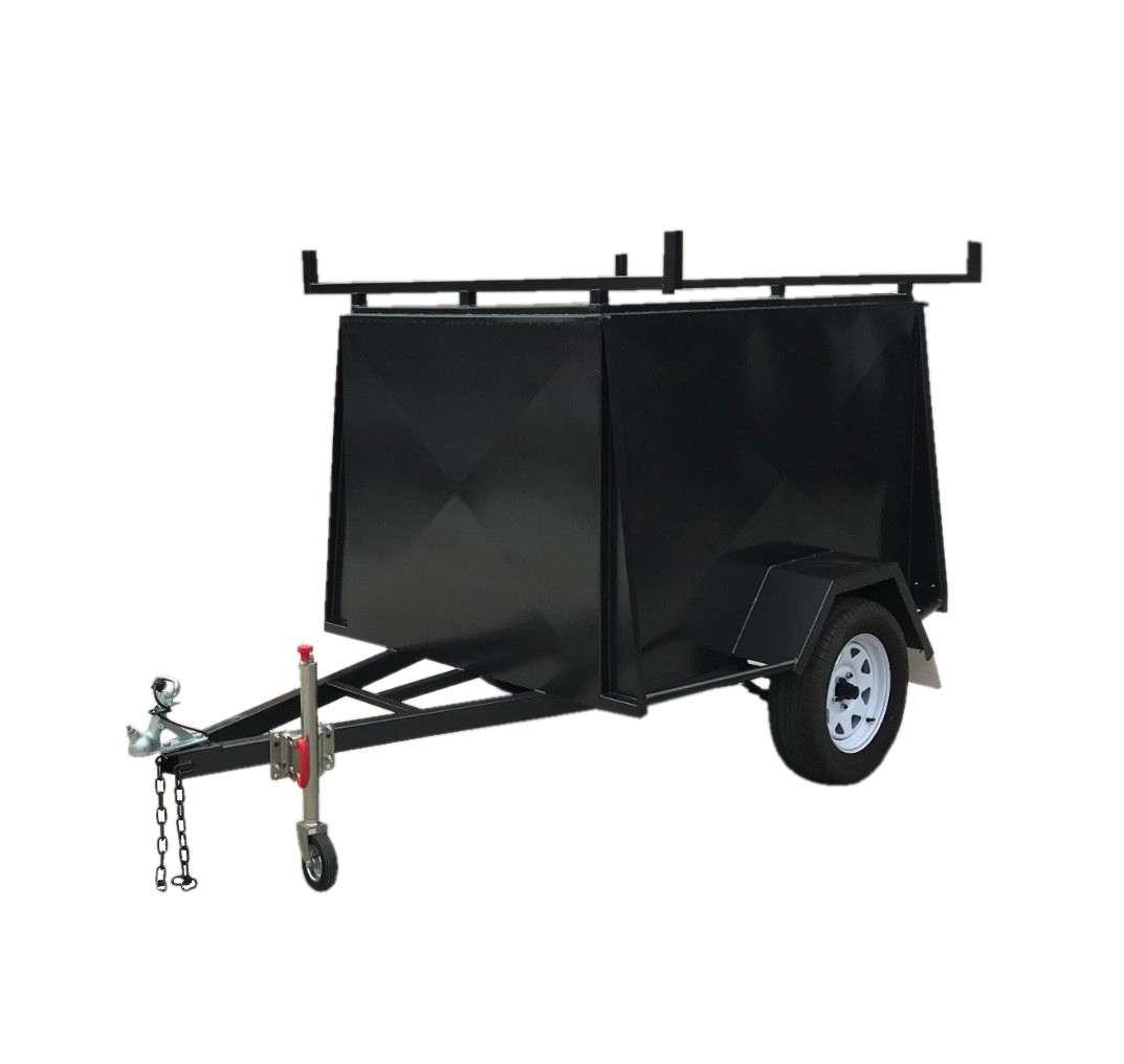 6x4 Single Axle Heavy Duty Fully Enclosed Van Trailer with Racks for Sale