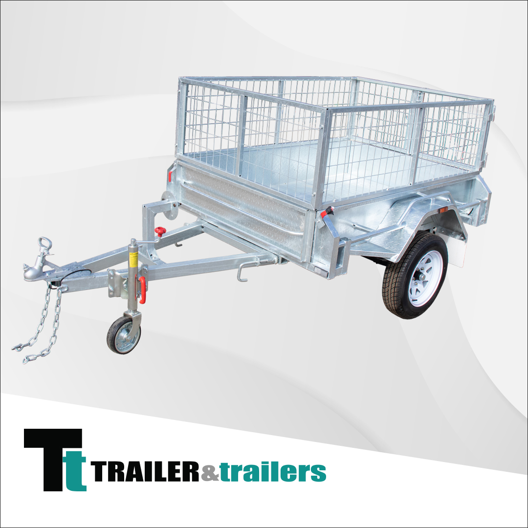 7x4 Heavy Duty Galvanised Manual Tipper Trailer with 3ft 900mm Cage
