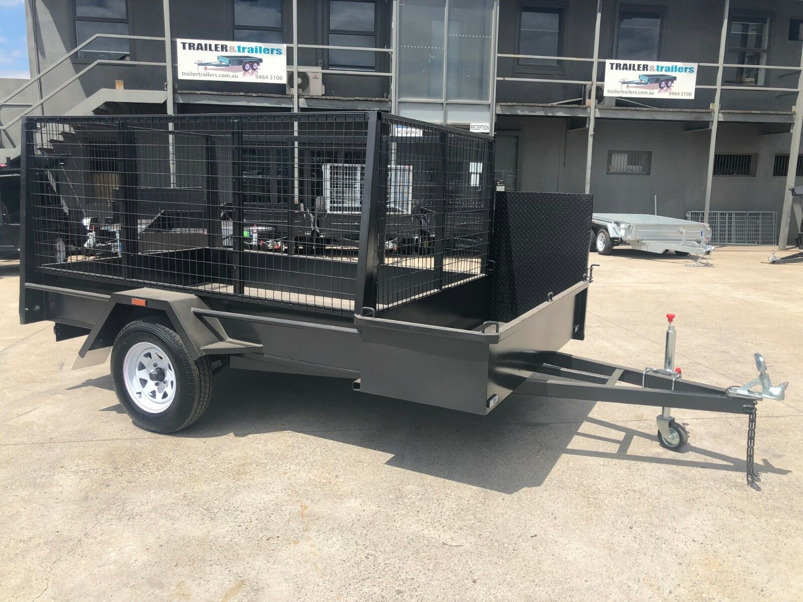 7x4 Single Axle Landscape Gardening Trailer Checker Plate Floor High ...