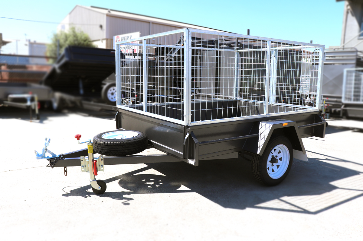 7x5 Single Axle Commercial Heavy Duty 3ft Cage Trailer for Sale