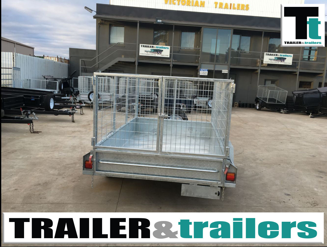 7x5 Single Axle 2Ft Cage Heavy Duty Galvanised Trailer for Sale