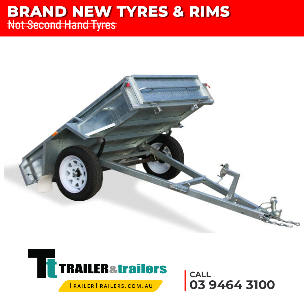 7x5 Galvanised Box Trailer For Sale in Melbourne - Manual Tipper