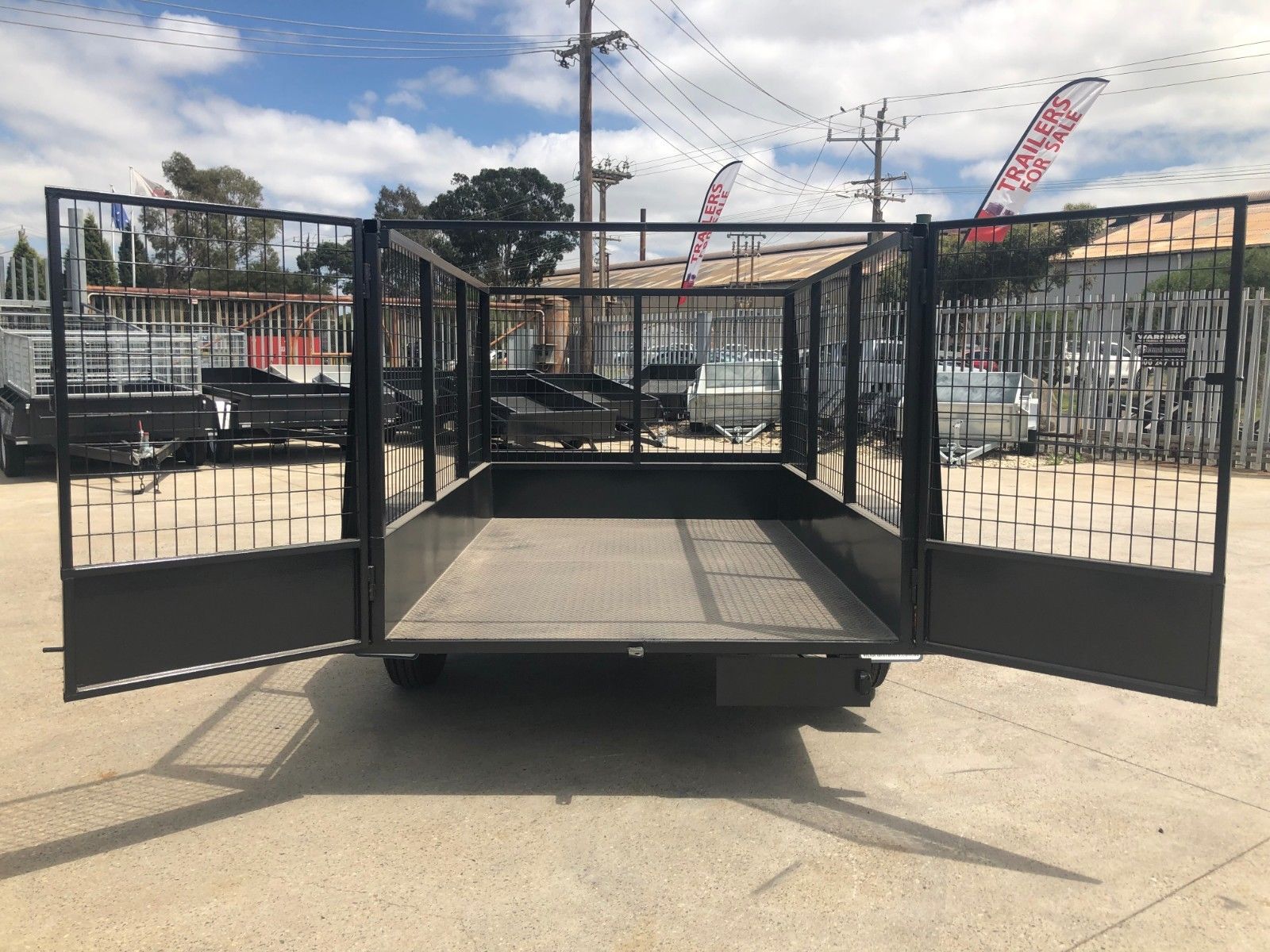 8x5 Single Axle Landscape Gardening Trailer Checker Plate Floor 3FT ...