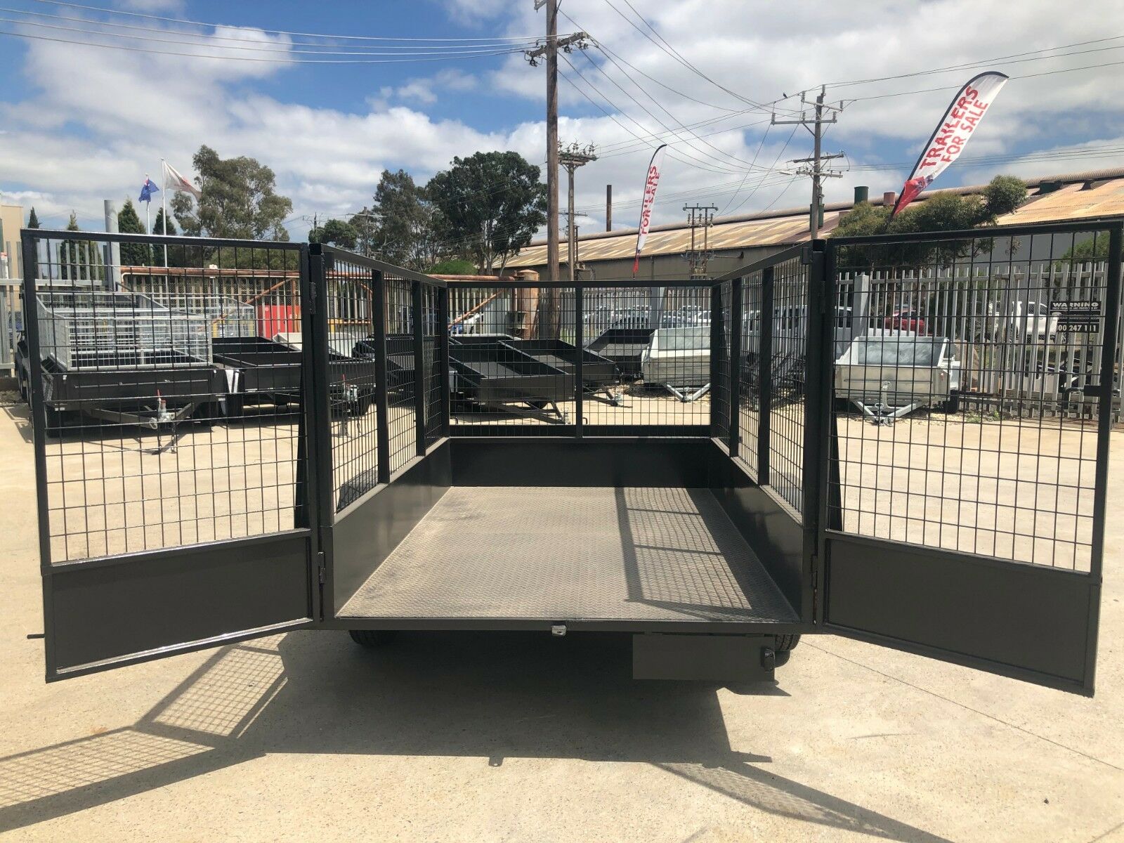 7x5 Single Axle Landscape Gardening Trailer Checker Plate Floor 3FT ...