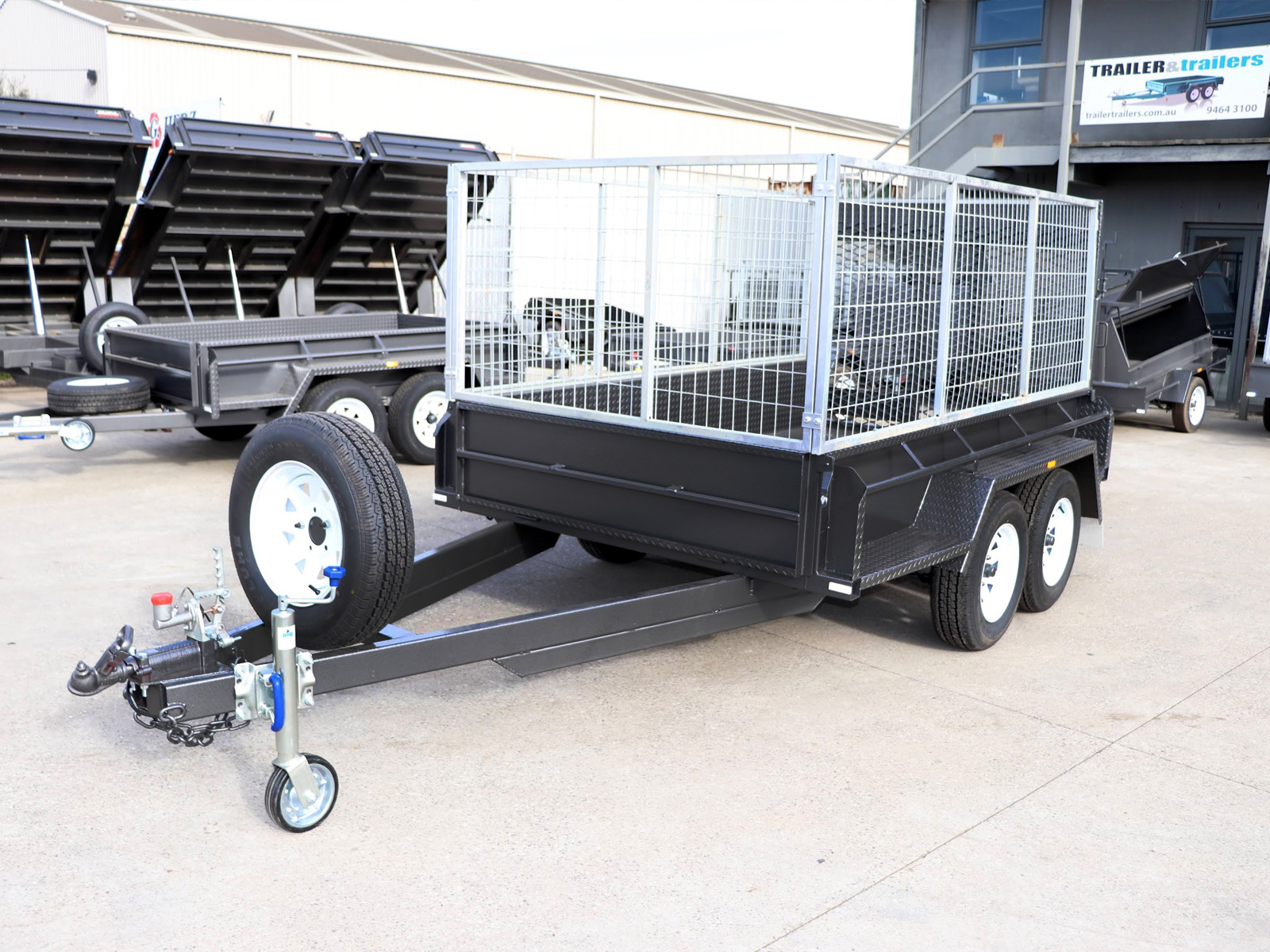 8x5 Heavy Duty Cage Trailer for Sale with 1 Piece Mesh