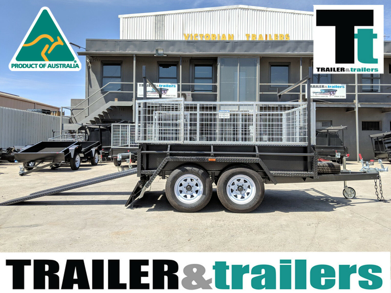 8x5 Heavy Duty Tandem - All Purpose Trailer - Cage, Racks & Ramps for ...
