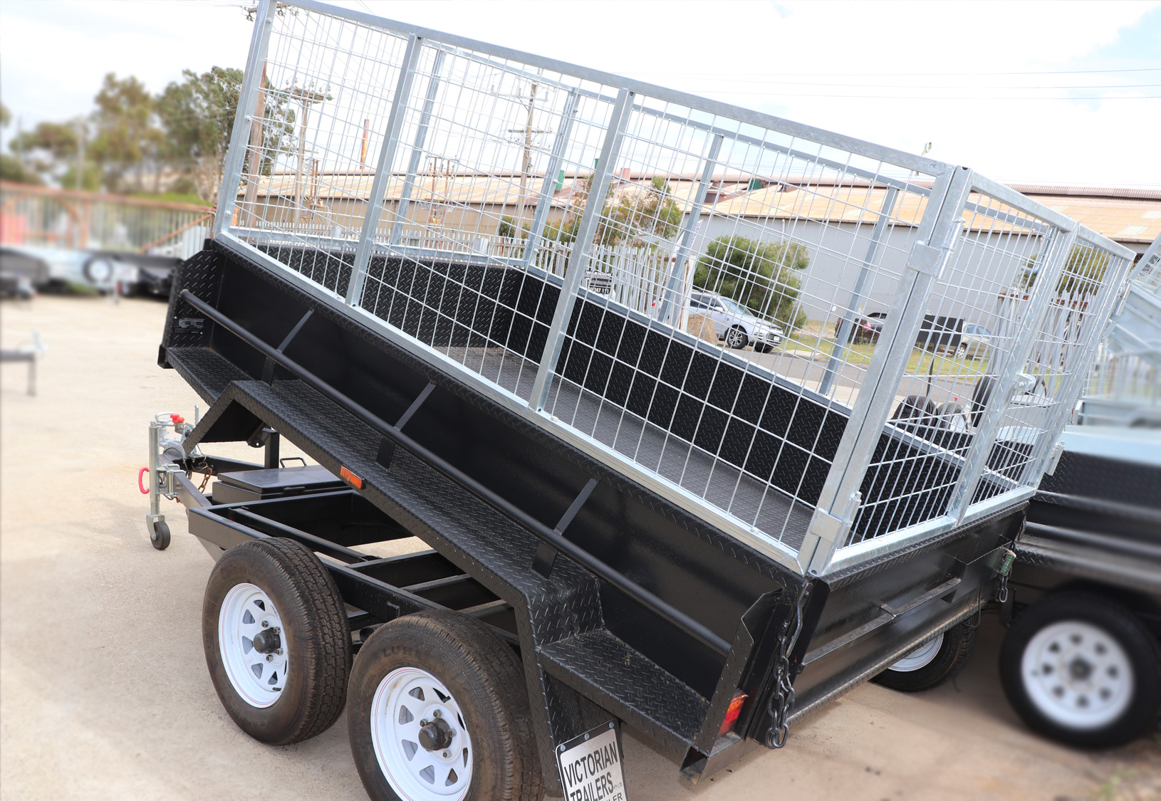 8x5 Tandem Axle Hydraulic Tipper Trailer with 3Ft Galvanised Cage