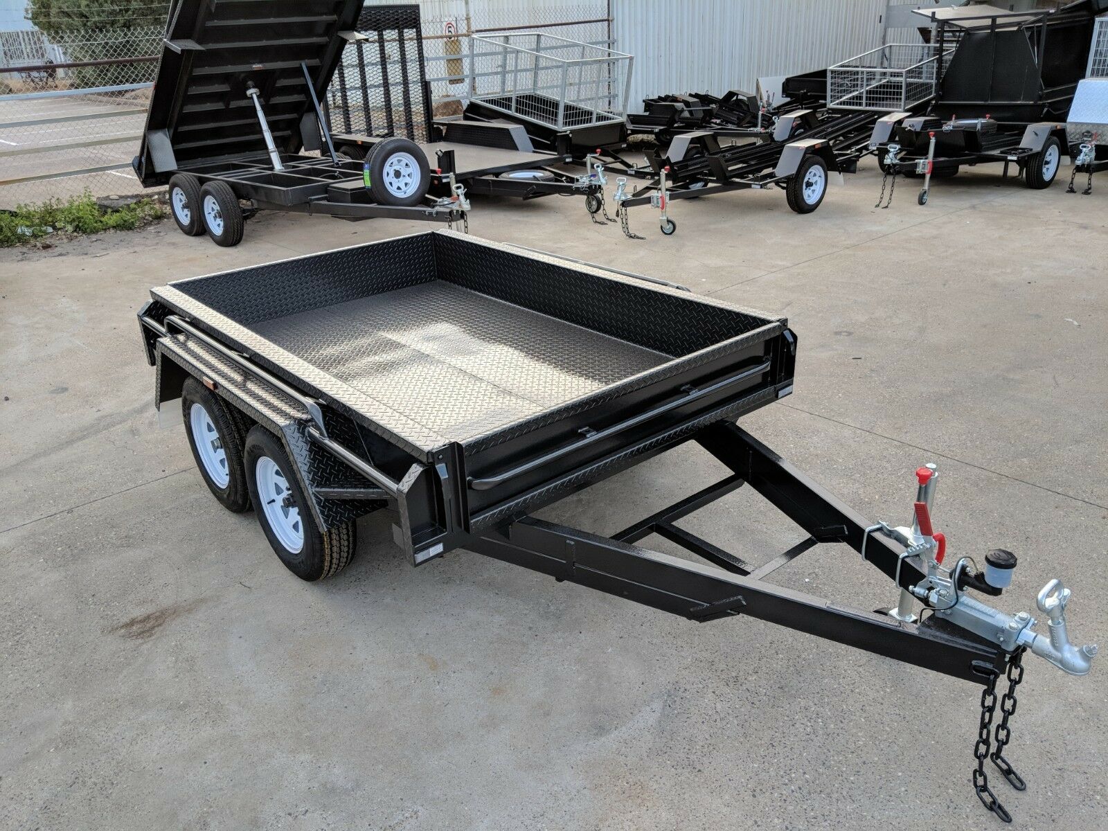 9x5 Tandem Axle Deluxe Heavy Duty Box Trailer - Full Checker Plate ...