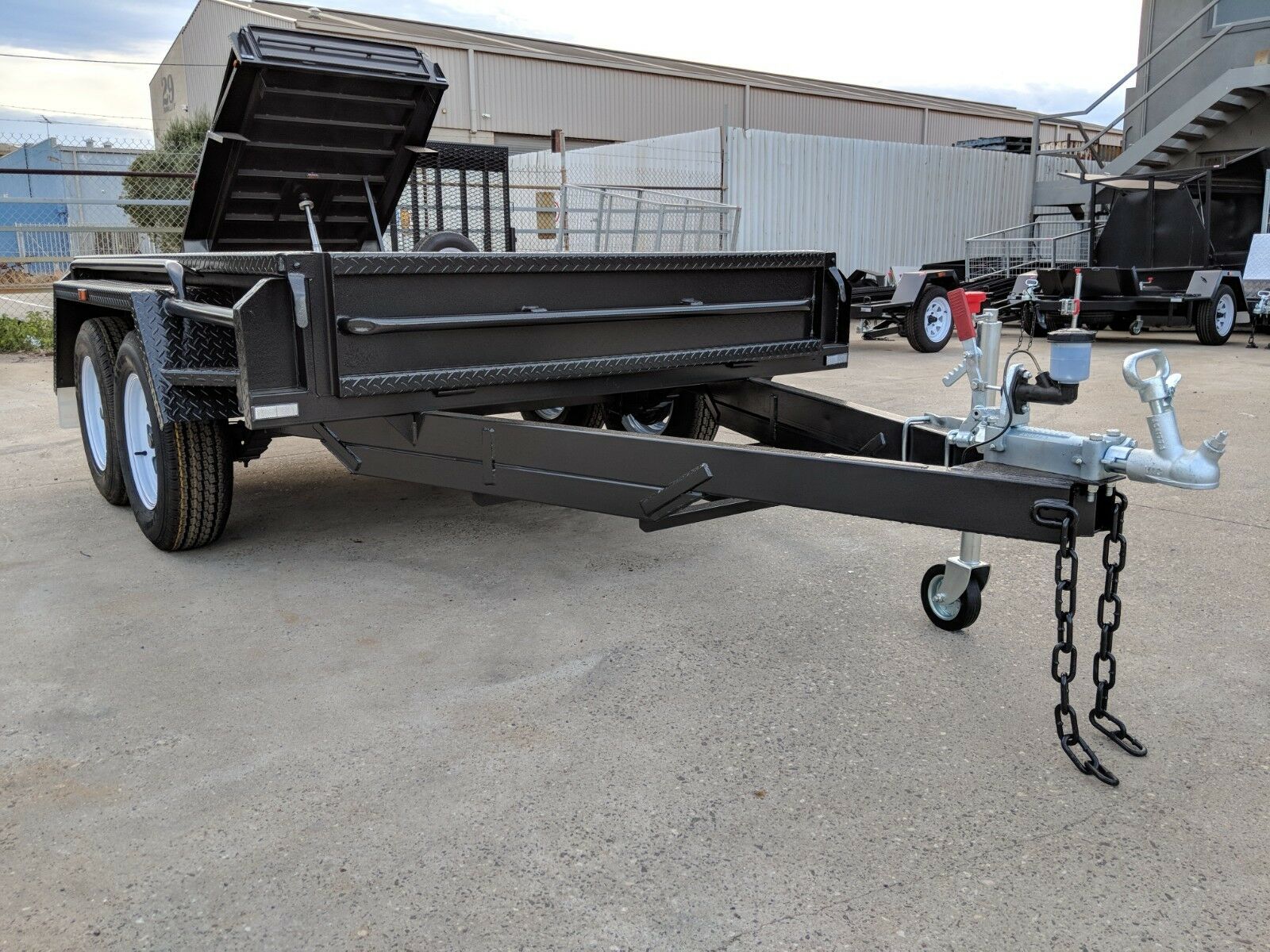 9x5 Tandem Axle Deluxe Heavy Duty Box Trailer - Full Checker Plate ...