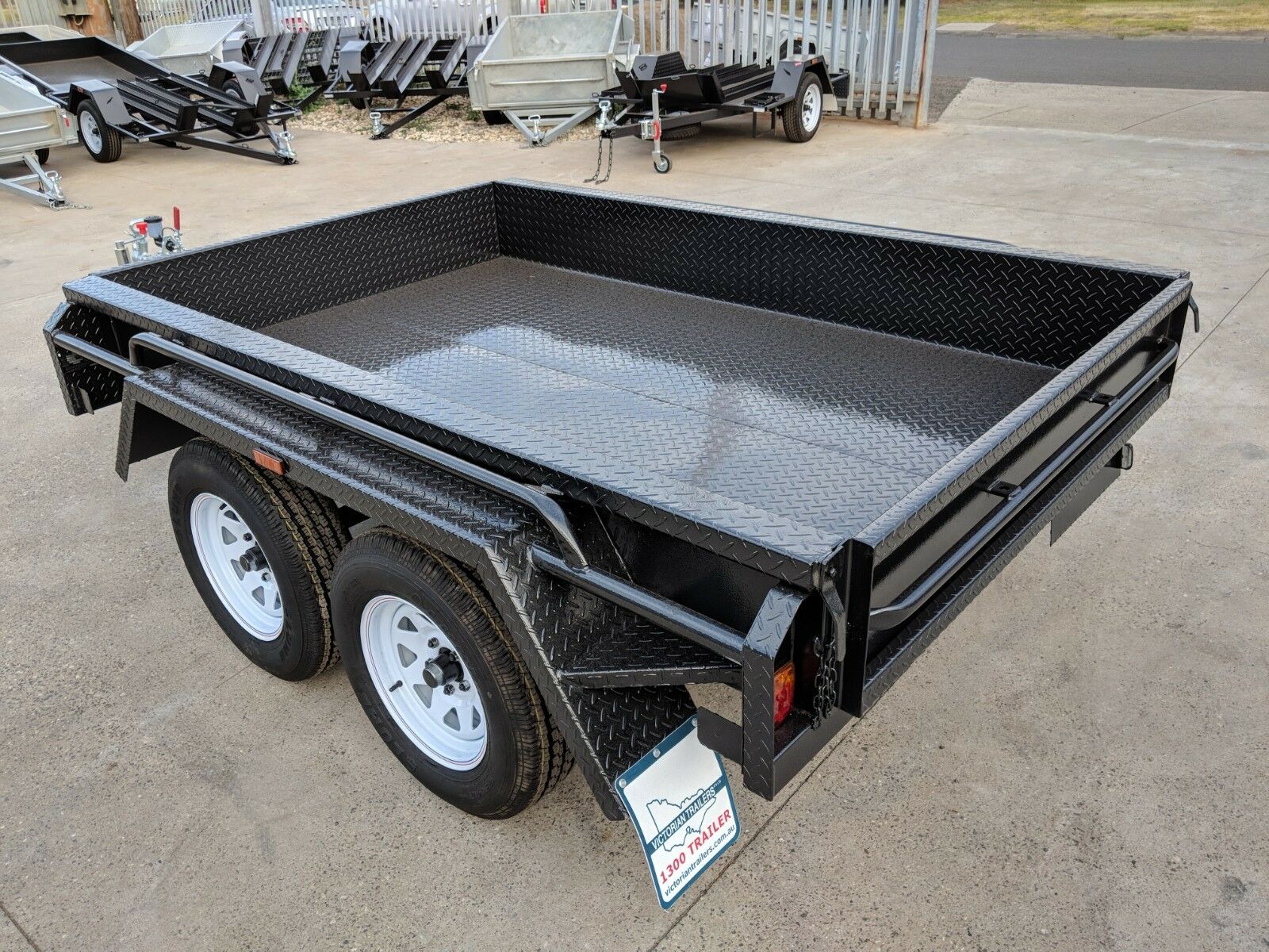 9x5 Tandem Axle Deluxe Heavy Duty Box Trailer - Full Checker Plate ...
