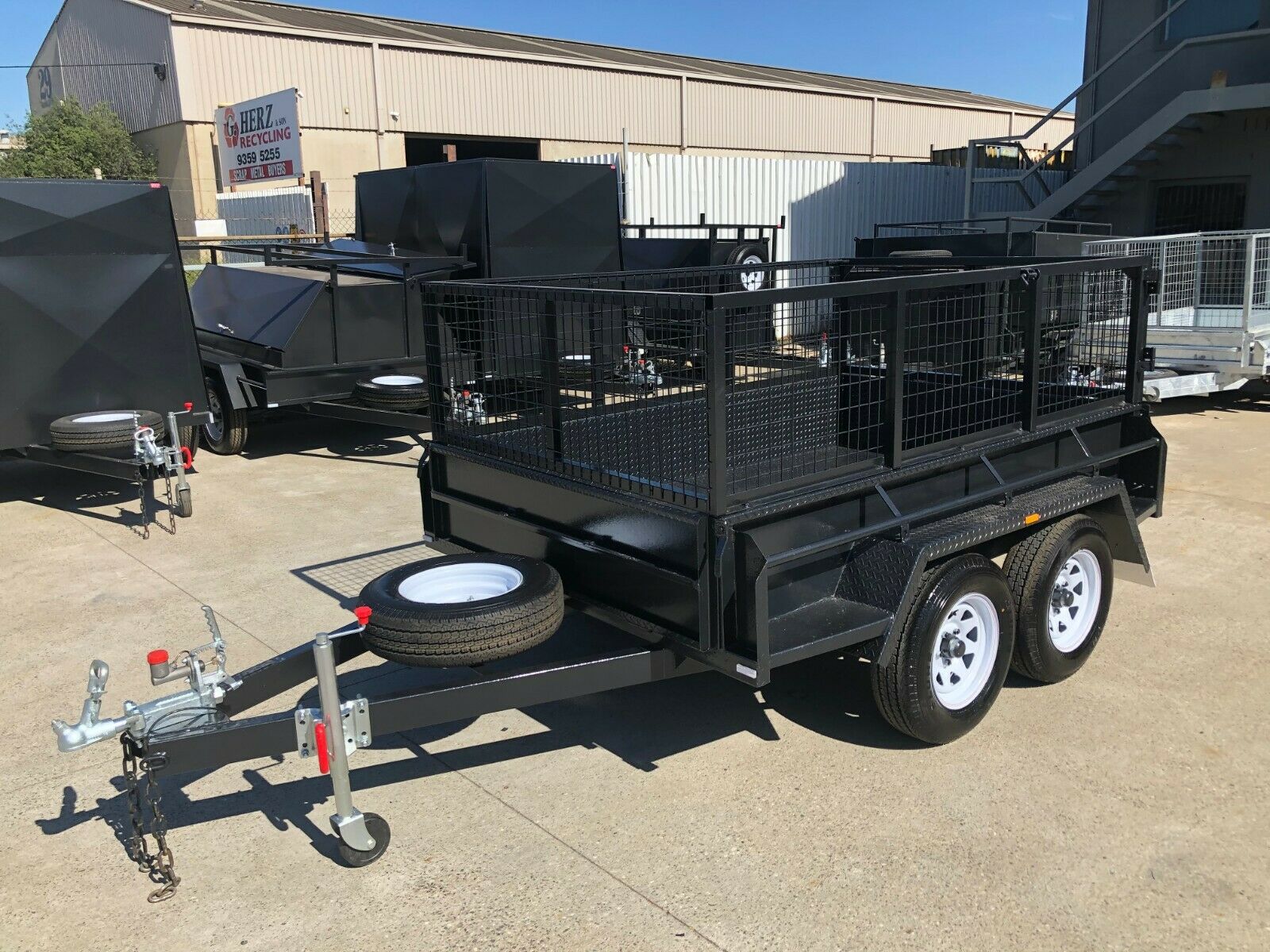 9×5 Tandem Axle Heavy Duty Box Trailer with 2 Ft Cage for Sale