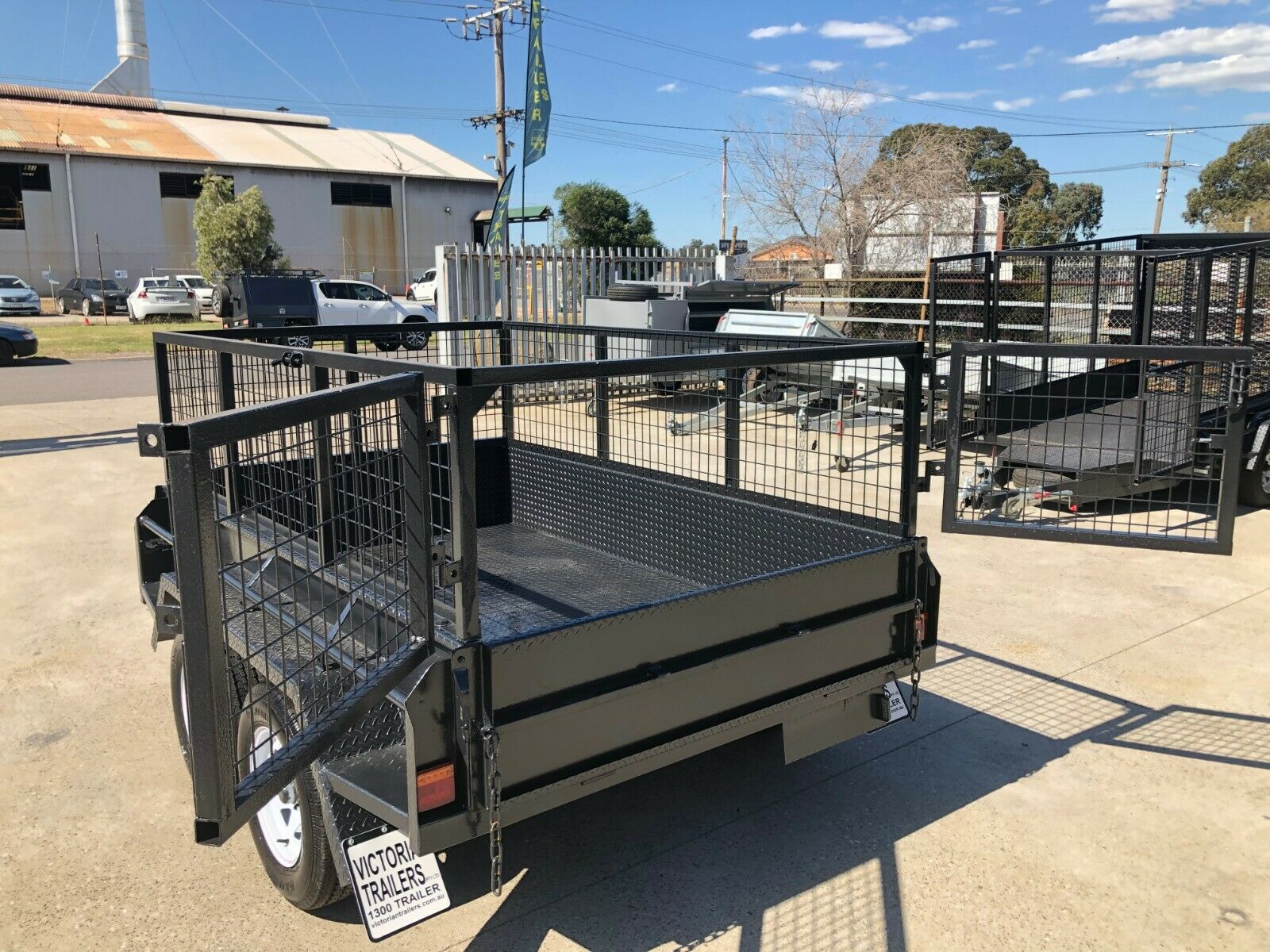 9×5 Tandem Axle Heavy Duty Box Trailer with 2 Ft Cage for Sale
