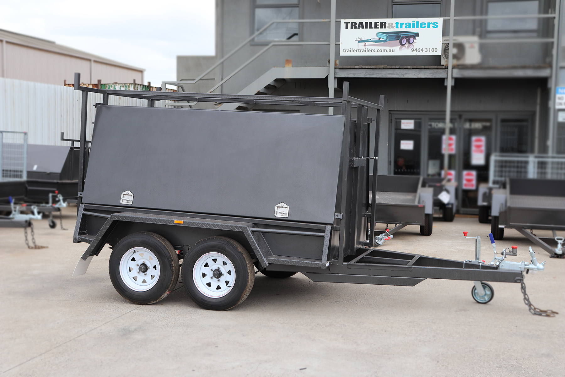8x5 Tandem Axle One Piece Tradesman Trailer | 900mm Toolbox Top | Rear Door
