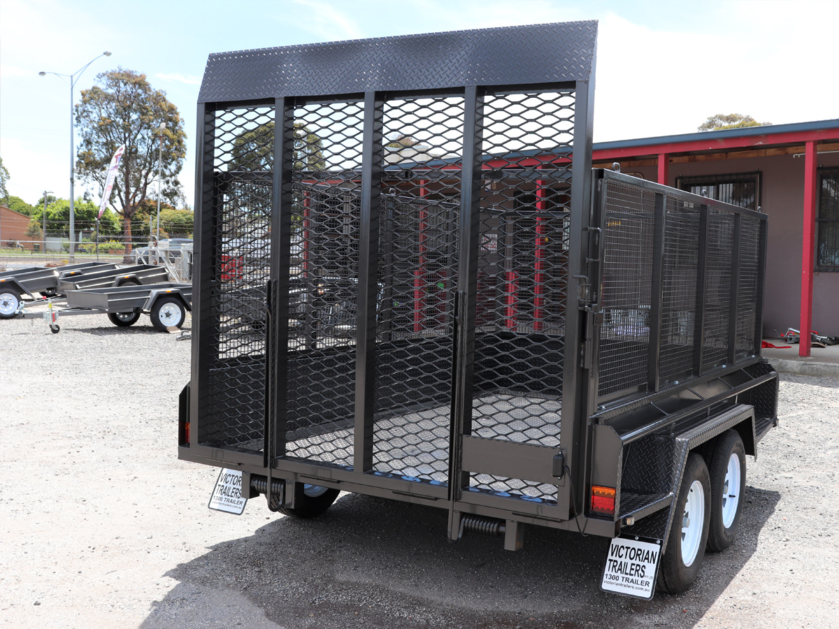 10x6 Heavy Duty Plant Trailer for Sale Drop Down Grid Mesh with Cage