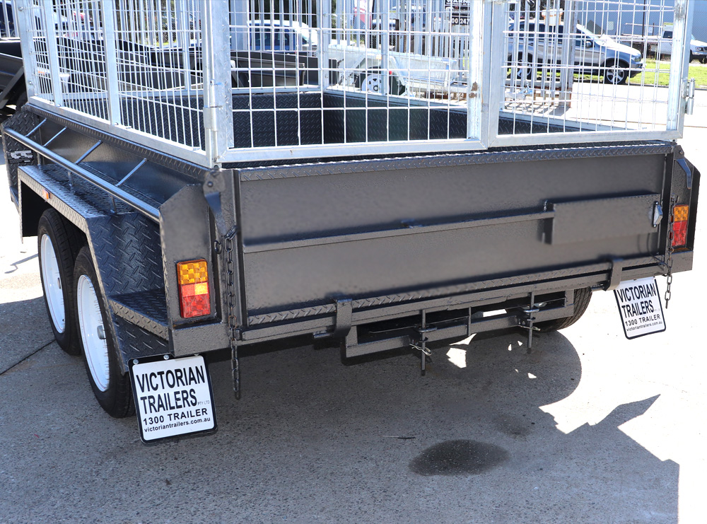 8x5 Heavy Duty Trailer with 3ft Cage and 7Ft Slide Under Ramps