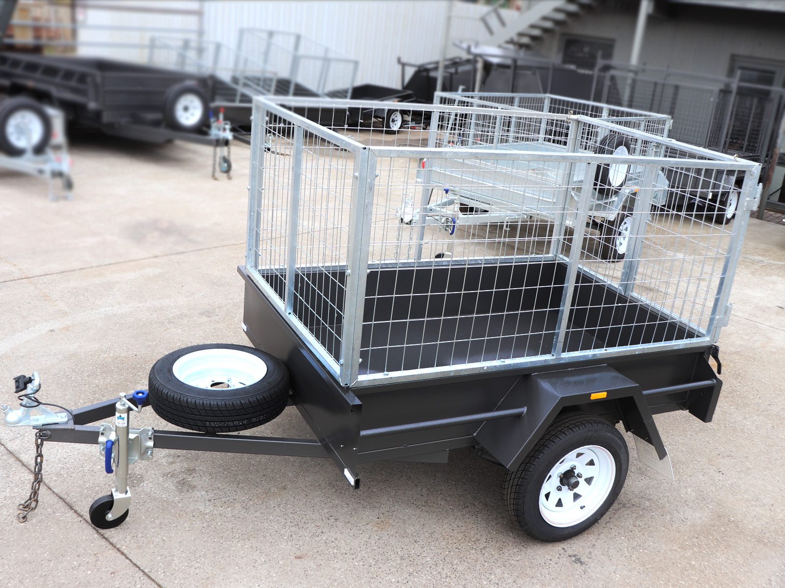 7x4 Medium Duty Single Axle Cage Trailer for Sale - Smooth Floor