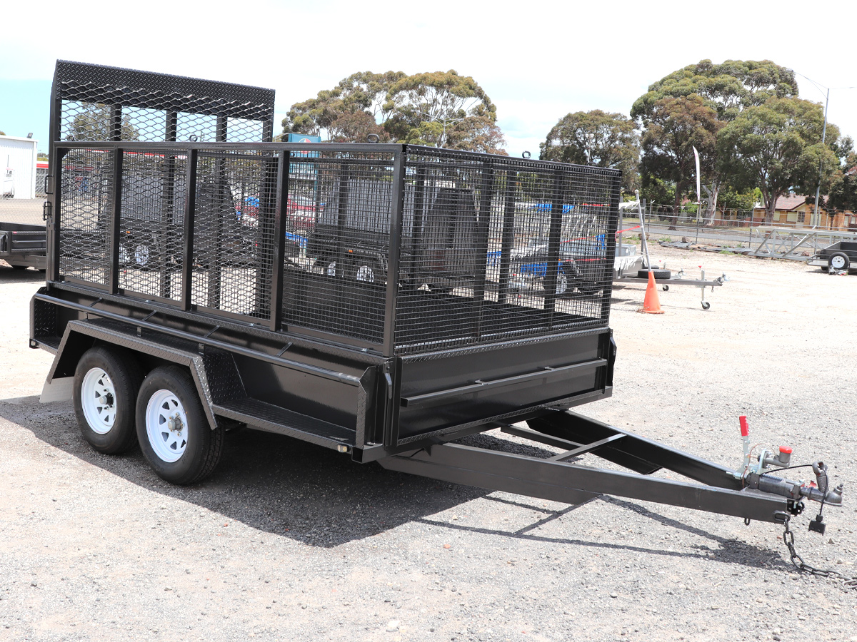10x6 Heavy Duty Plant Trailer for Sale Drop Down Grid Mesh with Cage