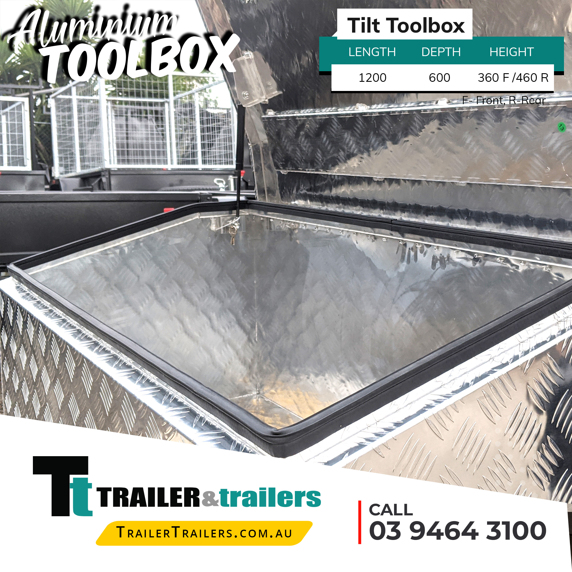 Tilt Box Trailer / UTE Storage Aluminium Toolbox for Sale in Melbourne
