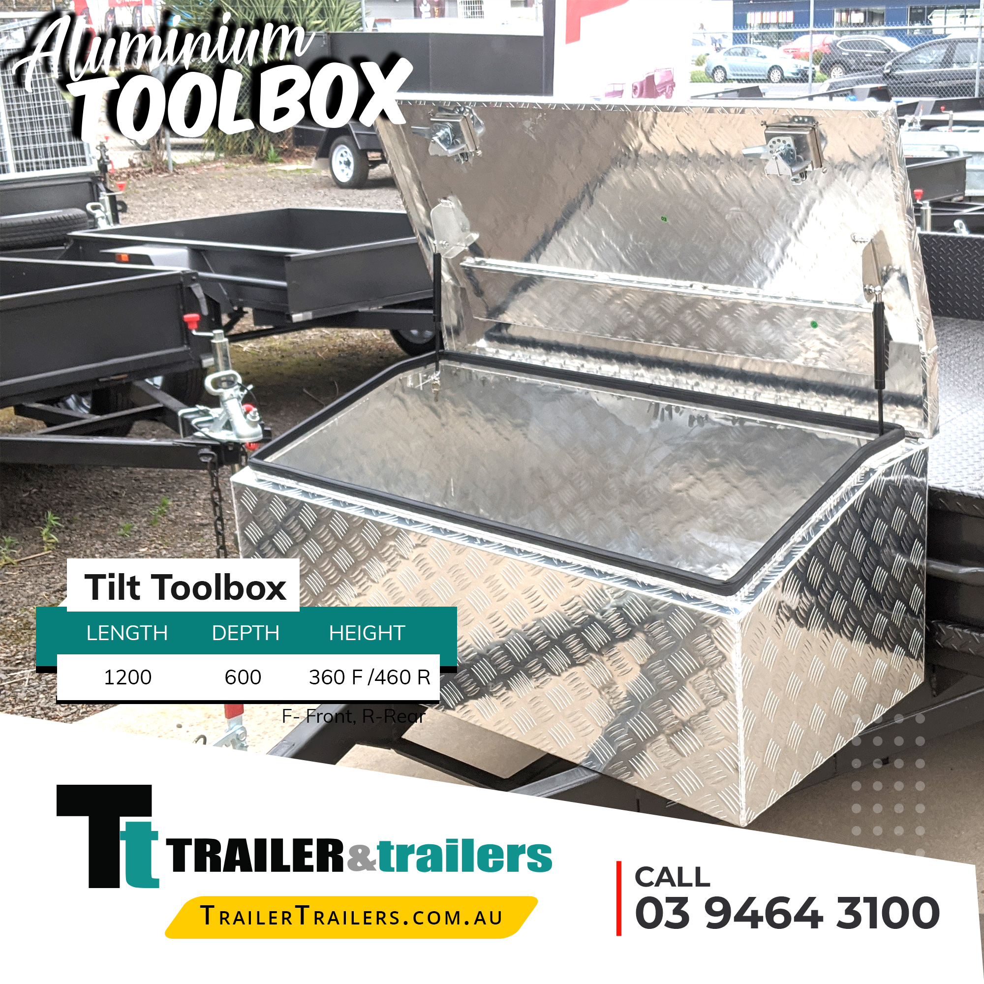 Tilt Box Trailer / UTE Storage Aluminium Toolbox for Sale in Melbourne